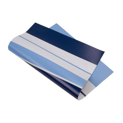 China Lightweight Flexible PVC Striped Tarpaulin 500DX500D 18X12 500G Coating for sale