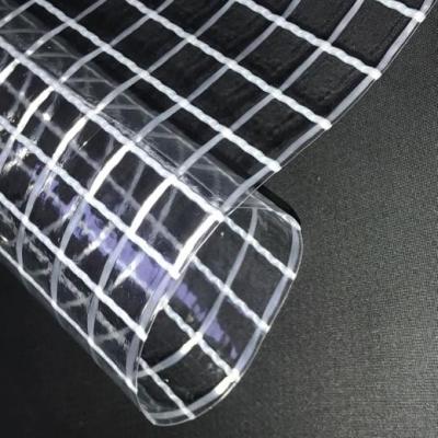 China Fire-retardant Anti-static Lightweight Transparent Mesh Polyester Fabric Tarpaulin 1200g/m² 1.02-3.2m Width for sale