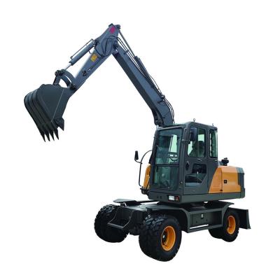 China H9080 Wheel Excavator 7500KG Operating Weight with 0.21m³ Bucket Capacity and 48KW Engine Power for sale