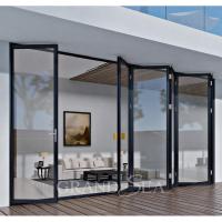 China Grandsea Waterproof Hurricane Proof Aluminium Alloy Patio Glass Bi Folding Door American Bifolding Aluminum Folding Door for sale
