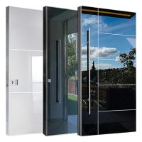 China Italian Front Door Design Villa Pivot Entrance Security Luxury Front Pivot Door Modern Entry Black Porta Aluminum Pivot Door for sale