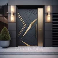 China Italian Front Door Design Villa Pivot Entrance Security Luxury Front Pivot Door Modern Entry Black Porta Aluminum Pivot Door for sale