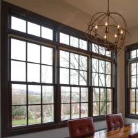 China Hurricane Impact  Aluminium Single Hung Windows for House Tempered Glass Double Glazed Double Hung Windows for sale