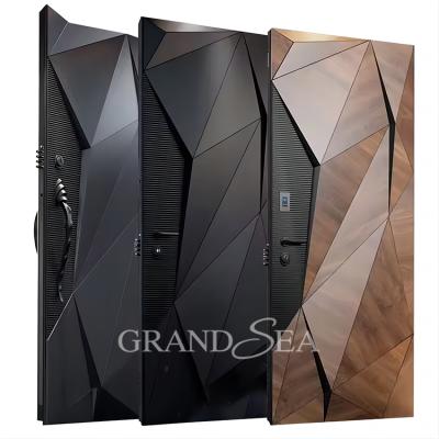 China Italian Design Villa Entrance Security Luxury Aluminum Main Front Pivot Porta Modern Entry Wooden Pivot Door for sale