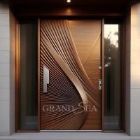 China Italian Design Villa Entrance Security Luxury Aluminum Main Front Pivot Porta Modern Entry Wooden Pivot Door for sale