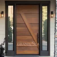 China Italian Design Villa Entrance Security Luxury Aluminum Main Front Pivot Porta Modern Entry Wooden Pivot Door for sale