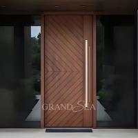 China Italian Design Villa Entrance Security Luxury Aluminum Main Front Pivot Porta Modern Entry Wooden Pivot Door for sale