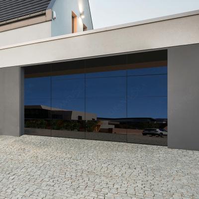 China Villa Luxury 16 Ft Foot Clear Frosted Full View Aluminum Automatic Double Modern Insulated Glass Garage Door for Sale for sale