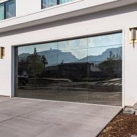 China Villa Luxury 16 Ft Foot Clear Frosted Full View Aluminum Automatic Double Modern Insulated Glass Garage Door for Sale for sale