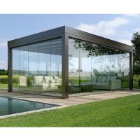 China Luxury Patio Automatic Smart Cover Louver Roof System Waterproof Garden Aluminium Outdoor Motorized Pergolas for sale