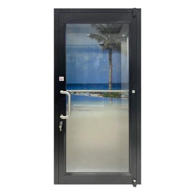 China USA American Modern Design Storefront Front Glaze White Swing Entry Commercial Kfc Chicken Aluminium Door for sale