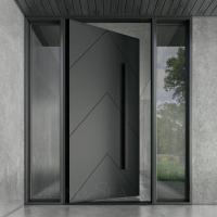China Malaysia  Style  Light Pattern Security Steel Matte Black Finish Bright Color  Pivot Door with Stainless Steel Handle for sale