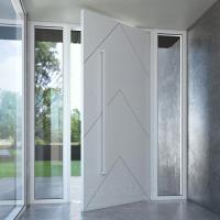 China Malaysia  Style  Light Pattern Security Steel Matte Black Finish Bright Color  Pivot Door with Stainless Steel Handle for sale