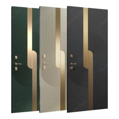 China New Design Italian Fashion Modern Design Russia Model First-Class Security Steel Metal Front Entry Pivot Door Price for sale