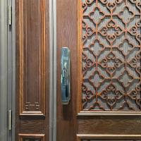 China Modern Design Wooden Grain Anti-theft Door Villa Multi Lock Point Front Safety Steel Door Exterior Security Door for sale