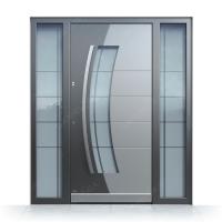 China Contemporary Style Heavy Duty Burglar Proof Stainless Steel Exterior Front Main Entry Security Doors With Sidelights for sale