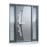 China Contemporary Style Heavy Duty Burglar Proof Stainless Steel Exterior Front Main Entry Security Doors With Sidelights for sale