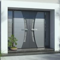 China Contemporary Style Heavy Duty Burglar Proof Stainless Steel Exterior Front Main Entry Security Doors With Sidelights for sale