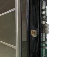 China Australia Style Finished Bright Black High Glossy Color Front Flush Luxury Aluminum Security Stainless Steel Pivot Entry Door for sale