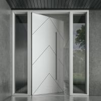 China Modern Design Custom Made Wrought Iron Solid Wood Steel Pivot Entry Door with Factory Price for Residential Projects for sale