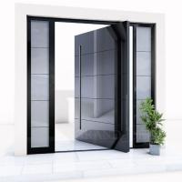 China Luxury Villa Top Quality Steel Door Entry Modern Lock System Stainless Steel Front Entrance Pivot Door for sale