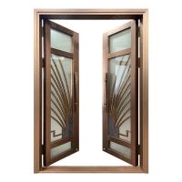 China Modern Design Foshan Aluminum Pivot Entrance Door for Residential Main Entry Exterior French House Villa Front Entry Pivot Door for sale