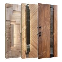 China Hurricane Custom Villa Big Luxury Black Solid Wood Entry Modern Stainless Steel Front Entrance Cedar Pivot Door for sale
