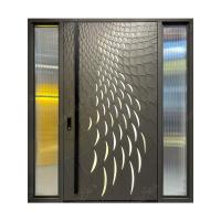 China Italian Front Door Design Villa Pivot Entrance Security Luxury Front Pivot Door Modern Entry Black Aluminum Pivot Door for sale