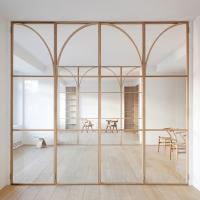 China Simple Custom Interior Grill Design Living Room Double Cast Forged Wrought Steel Partition French Glass Iron Door for House for sale