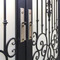 China French Luxury Wholesale Security Entrance Exterior Front  Garage Wrought Iron Door with Double Door Design for sale