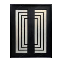 China Latest Modern Screen Custom Turkey Price Room French Cast Iron Oven Door  Wrought Iron Internal French Door for Houses for sale