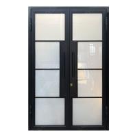 China Latest Modern Screen Custom Turkey Price Room French Cast Iron Oven Door  Wrought Iron Internal French Door for Houses for sale