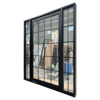 China Modern Screen Custom Arches Top Exterior Front Double Entry Iron Glass Door  Villa Front Entry Iron Pivot Door for sale