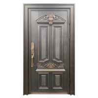 China Guatemala Carved Design Cast Aluminum Low Price High Quality Main Front Security Steel Door for Commercial Buildings for sale