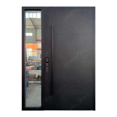 China Invisible Hinge Aluminum  Glass Pivot Door American Style Entrance Door Security Door for sale