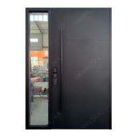 China Invisible Hinge Aluminum  Glass Pivot Door American Style Entrance Door Security Door for sale