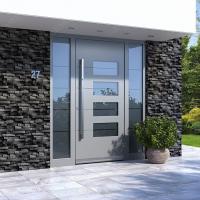 China Modern American Luxury Black House Main Exterior Security Stainless Steel Front Entry Doors With Smart Lock for sale