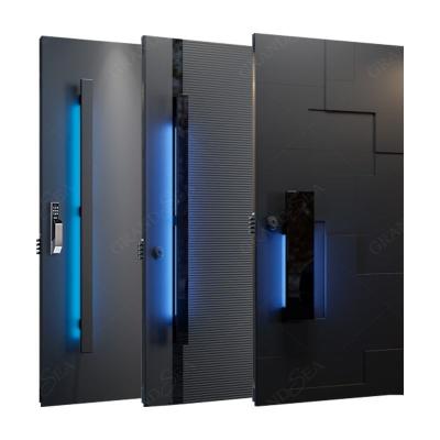 China Aluminum Door Stainless Steel   Security Door with Smart Lock with Light  for House for sale