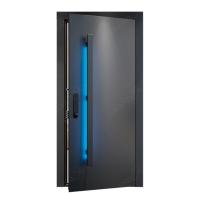 China Aluminum Door Stainless Steel   Security Door with Smart Lock with Light  for House for sale