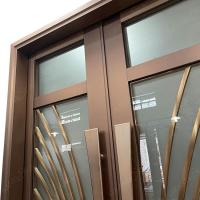 China Luxury Golden Color Fashion Hotel Main Entrance Design Security Anti- Rust 304 Double Stainless Steel Entry Door for sale