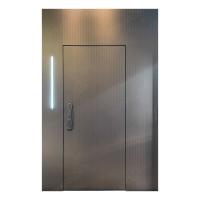 China GRANDSEA Stainless Steel Solid Wood Armoured Security Door Exterior Invisible Hidden Steel Front Main Door for sale