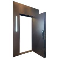 China GRANDSEA Stainless Steel Solid Wood Armoured Security Door Exterior Invisible Hidden Steel Front Main Door for sale