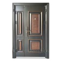 China Iran Standard  Pre-hung  Carved square  Anti-explosion High Quality 5 Point Lock Steel Front Entrance Door for sale