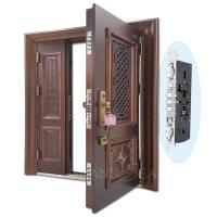 China Luxury Design High Quality Low Price Single Double Exterior Security Steel Door Price for sale