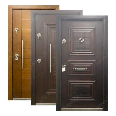 China 2022 Turkish Safety Steel Wooden Exterior Entry Security Turkey Armored Door for sale