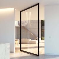 China Modern Large Front Commercial Main Entrance Pivot Door Interior Low-E Glass Single Exterior Entry Aluminium Glass Pivot Doors for sale