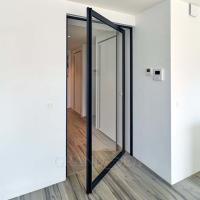 China Modern Large Front Commercial Main Entrance Pivot Door Interior Low-E Glass Single Exterior Entry Aluminium Glass Pivot Doors for sale