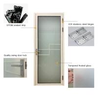 China Jamaica Lt Gold Moisture Proof Seal Strip Entry Bathroom Toilet Security Shower Interior Swing Glass Aluminium  Door for sale