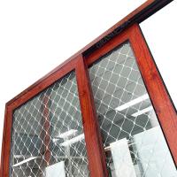 China Grandsea Factory Direct High Quality Porte Wooden Grain Waterproof External Aluminum Sliding Double Tempered Glass Doors for sale