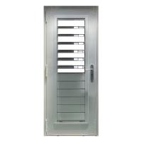 China White Aluminum Framed Storm Aluminium Swing Door Exterior Glass Louver Door Designs for Caribbean Villa House for sale